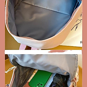 MeganJDesigns Kawaii Backpack Comes with Kawaii Duck Pendant, gift for back to School, Travel Daypack Shoulder Bag Girls (Pink)