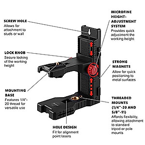 Firecore Laser Level Magnetic Bracket L-shape Adjustable 1/4" and 5/8" Mount Adapter Line Laser Positioning Base-FLM60A