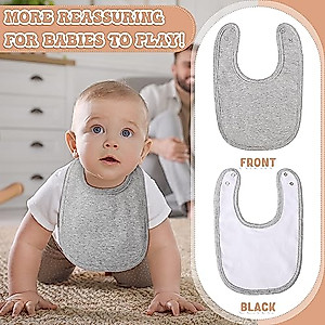 Hercicy 36 Pcs Baby Bibs Waterproof Cotton Drool Bibs Soft Absorbent Baby Bandana Bibs Unisex Cotton Bibs with Adjustable Snap for Baby Boys and Girls Feeding, Drooling and Teething, 4 Colors