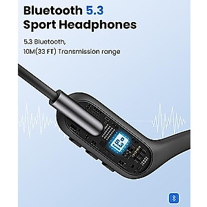 Bone Conduction Headphones, Wireless Open-Ear Headphones, Bluetooth 5.3 with Mic - MP3 Play Built-in 32GB Memory, IPX8 Waterproof Sports Headphones for Gym Workout Swimming Running Cycling.