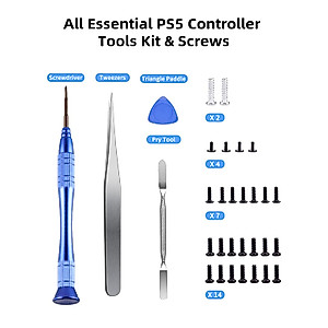 39 PCS PS5 controller Joysticks Part Replacement Thumbsticks with Repair Screwdriver Kit for PS5 controller DualSense Non-drift Controller with 4 Joystick, 4 Thumbstic