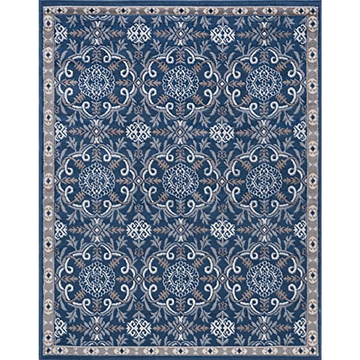 Izel Navy 5x7 Area Rug - Area Rugs for Living Room, Bedroom Rug, Dining Room Rug, Entryway or Kitchen Rug - Alfombras para Salas