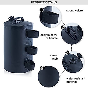 MASTERCANOPY Canopy Heavy Duty Weight Water Bag 4pcs/Pack Black