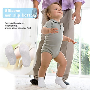 GRPSKCOS Non Slip Toddler Boy Socks, 12 Pairs Anti Skid Ankle Socks Kids Girls Grips Cotton Crew Socks for 1-7 Years Children (#1 Multicolor-12 Pairs, 1-3T)