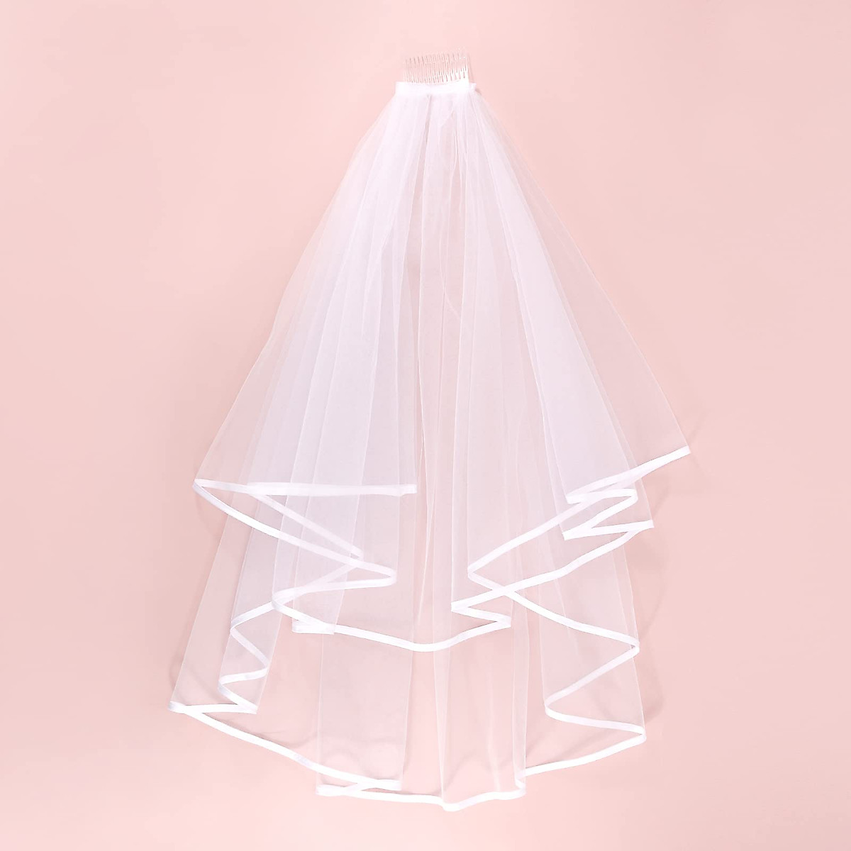 CIEHER Bride To Be Sash & Veil, White & Gold, Bridal Shower Bachelorette Party Decorations Set, One Size Fits All for Women Girls, 2 Piece Set