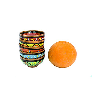 Cactus Canyon Ceramics Spanish Terracotta 5-Piece Tiny Super Small Mini-Bowl (Pinch Bowls) Set, Multicolor