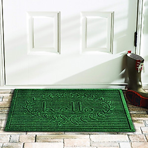 Calloway Mills 103152436 Poly Hello Indoor/Outdoor Mat, 24" x 36", Dark Green