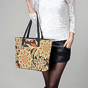 Womens Handbag Flowers Blossom Leather Tote Bag Top Handle Satchel Bags For Lady