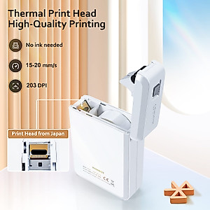 JADENS Label Maker Machine with Tape, D110 Portable Bluetooth Label Printer for Storage, Shipping, Barcode, Mailing, Office, Home, Organizing, Sticker Maker Mini Label Maker with Multiple Templates