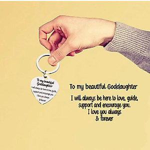 MALLAbyLAMMA To My Goddaughter Journal, Goddaughter Wallet Card, Goddaughter Keychain Gift Set, 140 Page Refillable Notebook, Suitable for Birthday, Graduation, Christmas