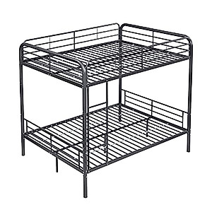 Movdevy Heavy Duty Full Over Full Bunk Beds, Metal Bunk Beds Full Over Full for Kids Adults, Industrial Style Full Over Full Size Bunk Bed with Ladder, Can Be Converted To 2 Beds, No Box Spring Needed