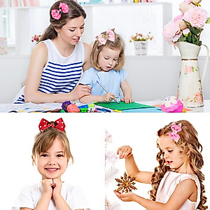 RCJERA Hair Clip, Baby Girl Mouse Ears Hair Bows Clips, 4pcs Polka Dot Hair Accessory for Baby Kids Girls Women, Mice Hair Accessories for Glitter Party Princess Decoration Cosplay