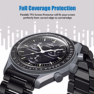 Stanchev Crystal Protector for Moonswatch,Soft TPU Anti-Scratch Screen Protector Compatible with Swatch Omega Moonwatch,HD Clear Screen Protector Cover for Omega x Swatch Moonswatch 5 Pack