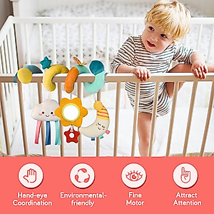 Car Seat Toys Infant Toys 0-6 Months Newborn Toys, Stroller Toys Baby Toys 0-3 Months, Baby Toys 0-6 Months for Crib Mobile Bassinet with Rattles Jingle Mirror Teether for 0 3 6 9 12 Boys Girls Babies