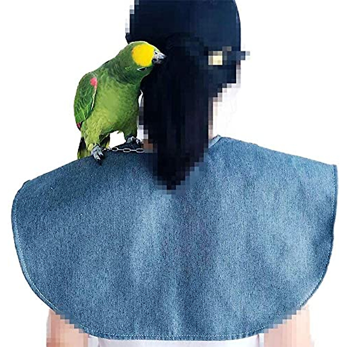 Parrot Anti-Scratch Shoulder Protector Multi-Purpose Bird Shoulder Shawl Bird Diaper Pad for Parakeets Cockatiels Conures Macaws Finches Lovebird Hang Bird Anklet & Toys (Shoulder Protector-Blue)