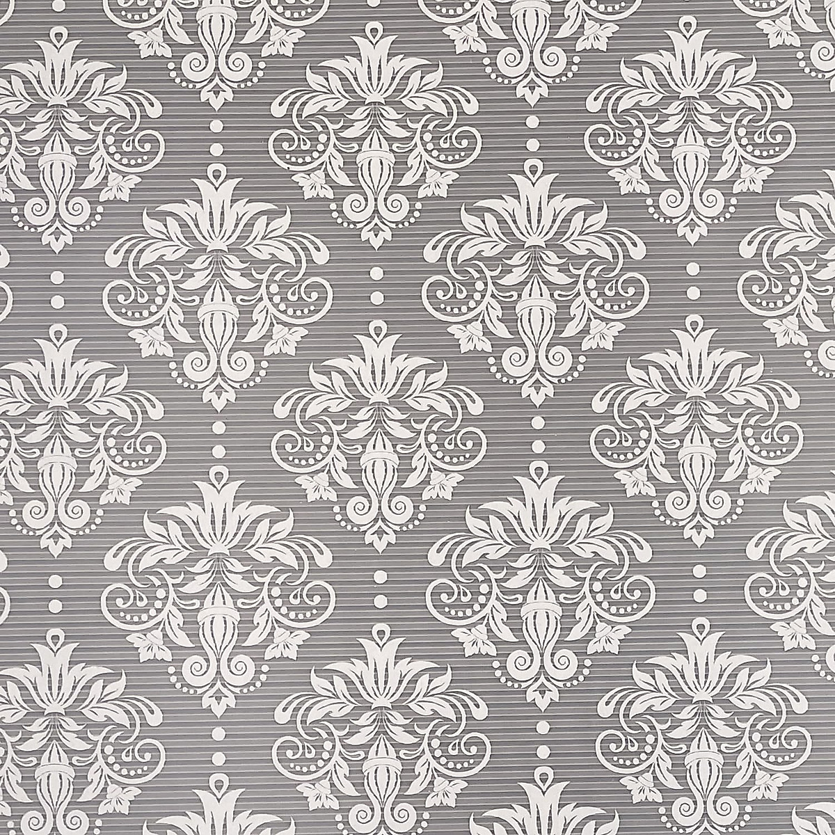 Yifely Gray-White Damask Shelf Liner Peel & Stick PVC Drawer Paper Covering Apartment Old Cabinets Shelves 17.7 Inch by 9.8 Feet Removable Countertop Decor