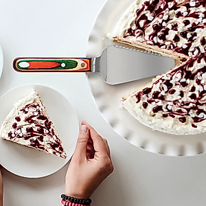 Baltique Marrakesh Collection Cake and Pie Server, Stainless Steel Wedding Cake Knife and Server with Comfortable Wooden Handle