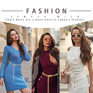 Chain Belts for Women Waist Chain Belt Chain Chunky Jewelry for Women Teen Girls (Silver-39)