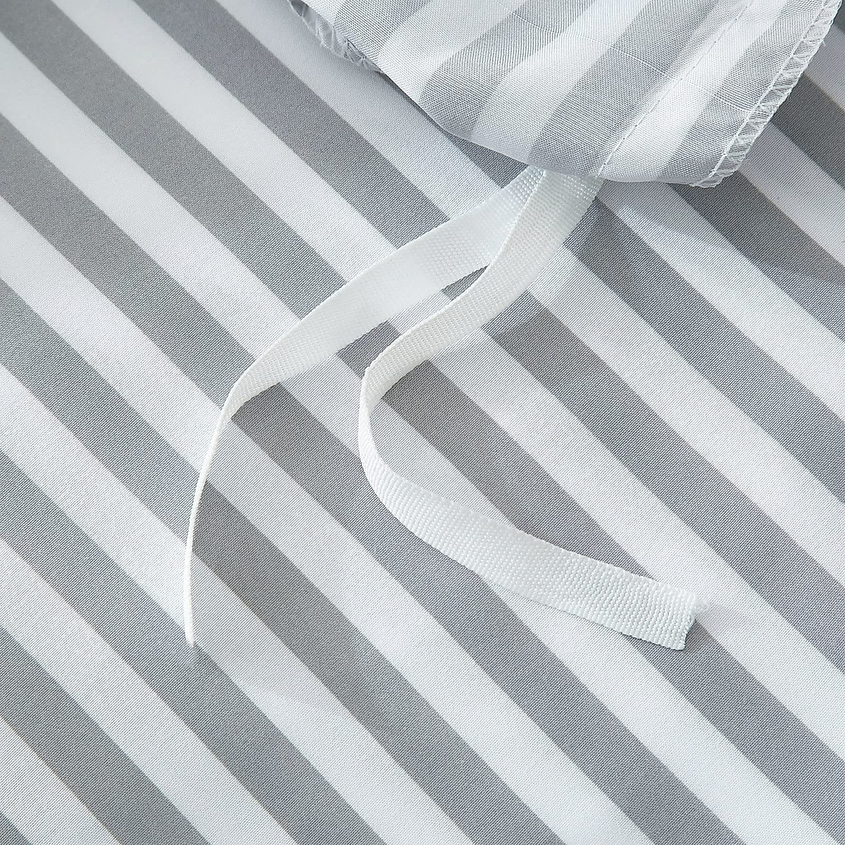 EAVD Duvet Cover Twin Grey Striped Duvet Cover Soft Microfiber Classic Striped Geometric Bedding Set with 2 Pillowcases Reversible Modern Grey Striped Comforter Cover with Zipper Closure