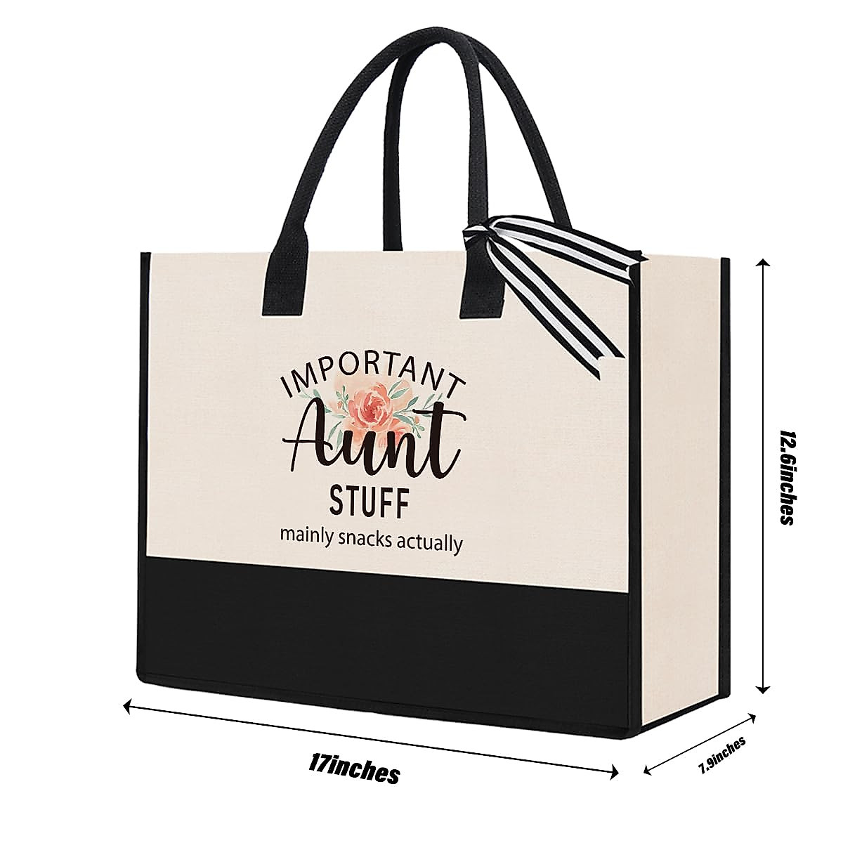 PKW Aunt Gifts Tote Bag, Aunt Birthday Christmas Gifts Tote Bag, Gift Ideas for Aunt Tote Bag from Niece Nephew, Thoughtful Gifts for Aunt Women Everyday Tote Bag, Large