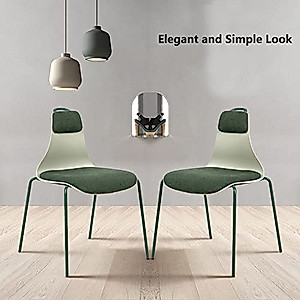 Modern Dining Room Chairs Set of 2, Ergonomic Design 15 ° Tilt Upholstered Leisure Chair for Living Room Bedroom, with Pad and Metal Legs, Green