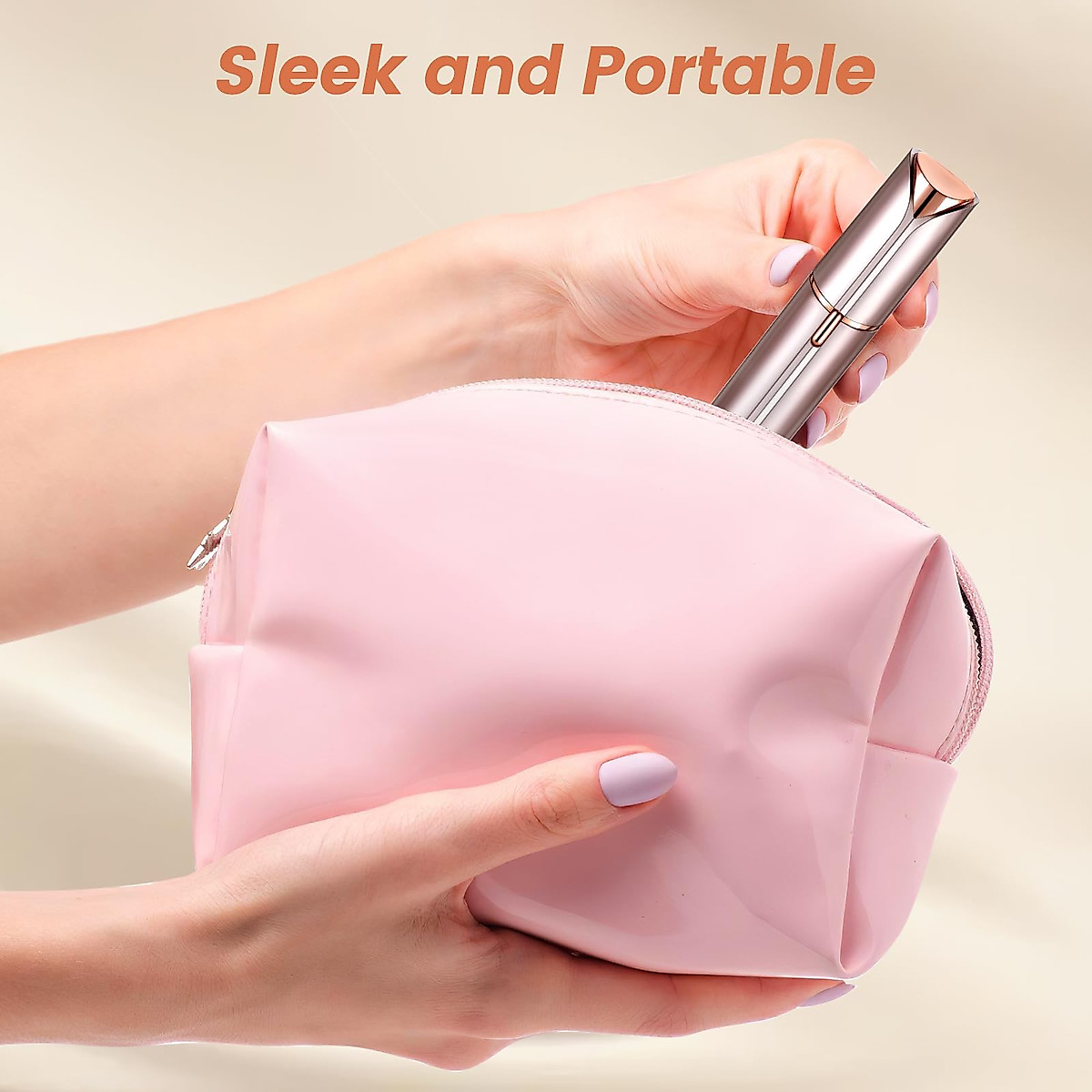 Facial Hair Removal for Women, Mini Hair Remover, Electric Razor Shaver Portable Bikini Epilator for Lips, Chin, Armpit, Peach Fuzz, Fingers, Neck, Cheek and USB Rechargeable(Champagne）