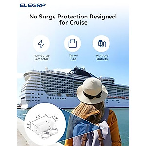 ELEGRP Travel Power Strip with 65W USB C, 3 Outlets 3 USB(2 USB-C), 5ft Extension Cord with 3 Widely Spaced Outlets, 65W USB C Fast Charging Compatible with MacBook, Travel Hotel Cruise Essentials