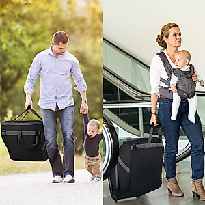 SCTEL Car Seat Travel Bag for Airplane Fits Chicco KeyFit 30, UPPAbaby MESA, Nuna Pipa, Padded Car Seat Bag with Wheels, Infant Gate Check Bag with side pocket, Protective Feet, Adjustable Handle