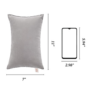 BEDSUM 2 Pack Tiny Pillows, 11"x7" Microfiber Mini Pillows for Travel, Pets, Soft and Machine Washable Small Pillows for Neck, Wrist, and Knee Comfort, Light Grey