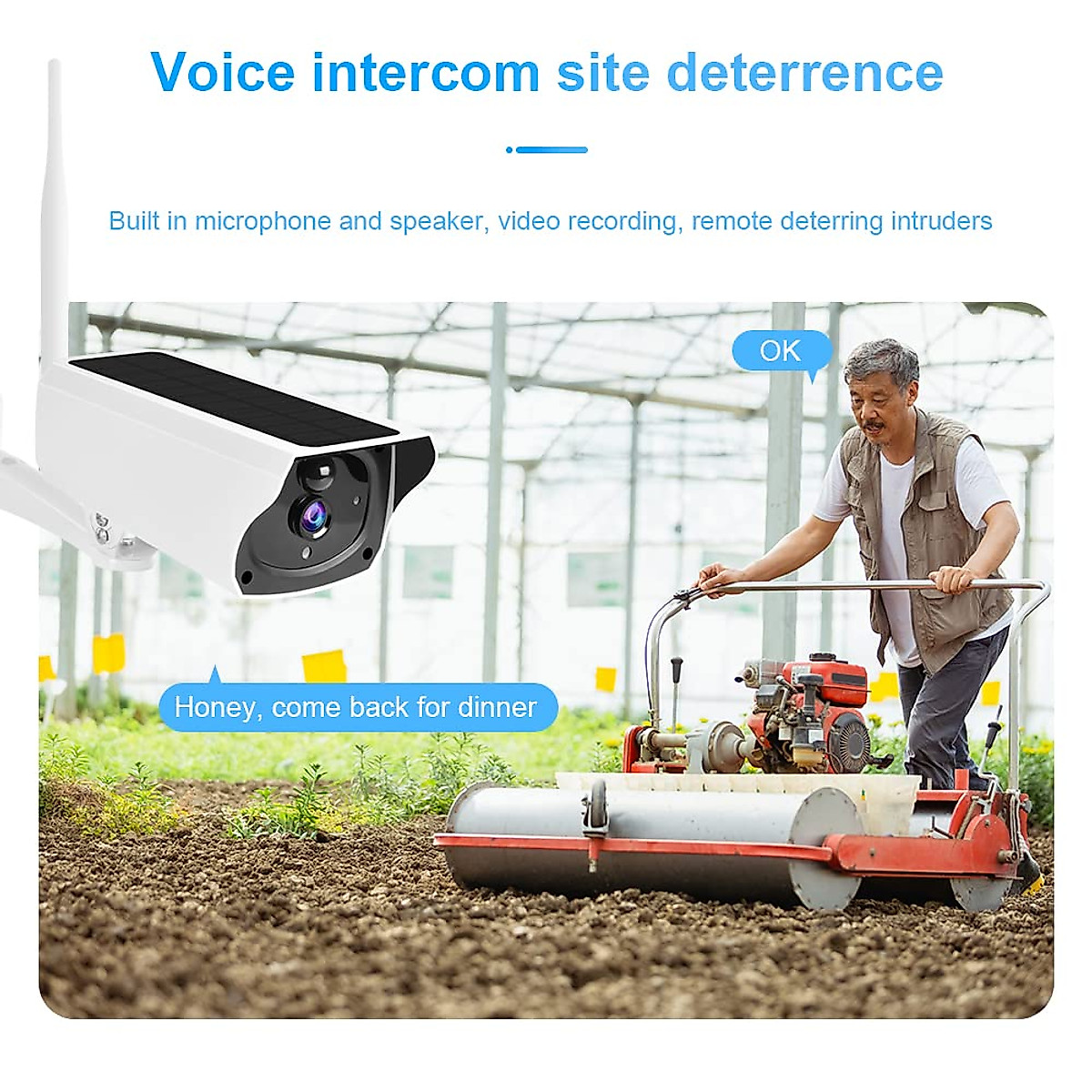 EKAT Security Camera Outdoor, Wireless Outdoor Cameras for Home Security, Solar Security Camera, 2.4Ghz WiFi, Motion Detection, Night Vision, IP66 Waterproof, Solar Charging