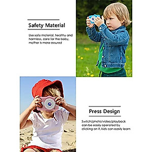 Kids HD Digital Camera - Children Camera 3.5Inch Screen Rechargeable Front and Back Double Lens 2MP for Boys Girls 3-10 Year Old