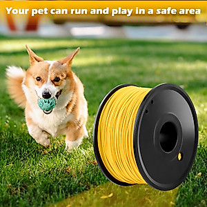 Boundary Wire 22 Gauge 500 Feet Electric Dog Fence Wire, Underground Dog Fence Wire, Extra or Replacement Wire to Extend Your Fence Boundary and All Other Underground Dog Fences Compatible (YELLOW)