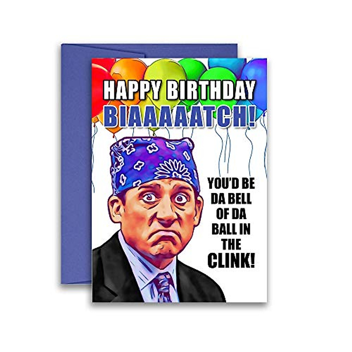 Prison Mike Michael Scott Inspired Birthday Folded Card 5x7 inches w/Envelope