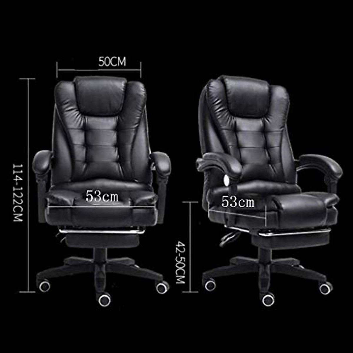 ZLBYB Office Chairs with Pillow Foot Pad Seat Back Adjustable Lifting Tilt Swivel Chair Artificial Leather Game Chair