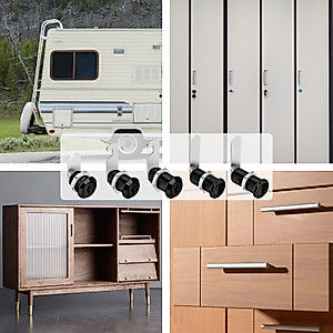 Pertinel Cam Locks Black Cabinet Locks Keyed Alike, 1-3/8'' (Length) Cylinder Secure Files Drawers RV Storage Locks Replacement Set, Zinc Alloy (Black 1-3/8 Inch 2Pcs)