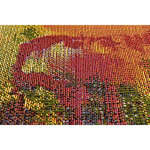 Unique Loom Outdoor Modern Collection Area Rug - Azera (10' x 12' 2" Rectangle, Multi/ Blue)