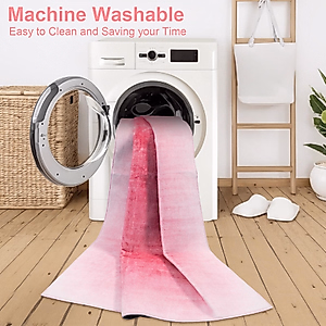 Collive Hot Pink 5x7 Area Rugs for Bedroom Girls, Contemporary Ombre Nursery Rug Washable Non-Slip Living Room Rugs, Soft Cute Baby Bedside Carpet for Dorm Playroom, Kids Room