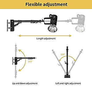 Meking Ring Light Wall Mount Boom Arm 39.37inch/100cm, for Strobe Light, Photography, Softbox, Reflector, Support 180 Degree Rotation