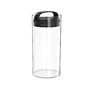 Prepara Evak Fresh Saver, Medium-Tall Airless Canister with Black handle, 2.3 Quart, Clear