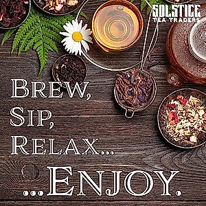 Solstice Blackcurrant Loose Leaf Black Tea (8-Ounce Bulk Bag), Makes 100+ Cups of Fruit-Flavored Black Currant Tea