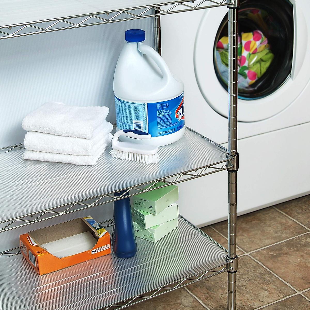 Con-Tact Brand Duraliner Premium Heavy Duty Waterproof Non-Adhesive Shelf and Drawer Liner, Easy to Use and Clean, Elite Protection, 12" x 20', Ribbed Clear