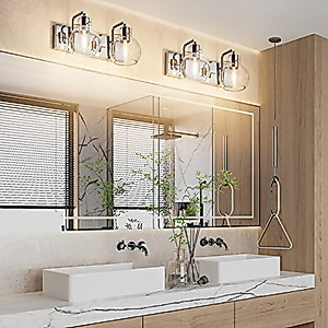 Tipace Clear Glass Globe Lamp Shades Replacement Lampshade for Light Fixture