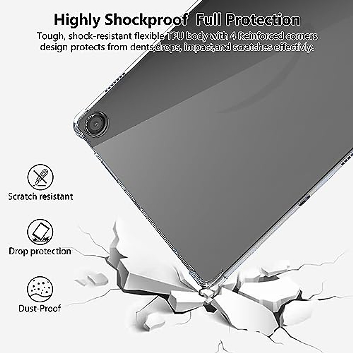 Aircawin for 11'' Amazon Fire Max 11 Case Clear,Shockproof Clear Case for Amazon Fire Max 11 Case Cover 13th Generation 2023,Shockproof Soft TPU Back Cover Shell for Fire Max 11 Tablet Case-Clear