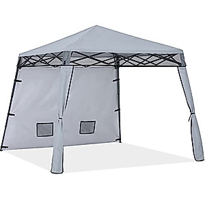COOSHADE Compact Lightweight Backpack Canopy Sun Protection Pop-Up Shelter Slant Leg Beach Tent 8 x 8 ft Base / 6 x 6 ft Top(Grey)