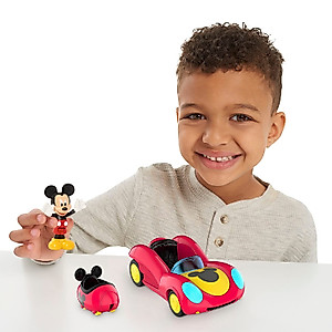 Disney Junior Mickey Mouse Funhouse Transforming Vehicle, Mickey Mouse, Red Toy Car, Preschool, Officially Licensed Kids Toys for Ages 3 Up by Just Play
