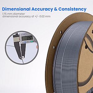 ELEGOO PLA Filament 1.75mm White 1KG, 3D Printer Filament Dimensional Accuracy +/- 0.02mm, 1kg Cardboard Spool(2.2lbs) 3D Printing Filament Fits for Most FDM 3D Printers