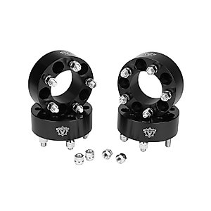 Wheel Spacer Set of 4 Black - 2" Inches 5x4.5 to 54.5 Bolt Pattern - 5x114.3mm Lug Centric 1/2-20 Hub Bore 82.5mm - Compatible with Jeep and Ford - Wrangler YJ, TJ, Liberty, Cherokee, Mustang, Ranger
