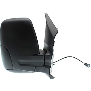 Kool-Vue Mirror Compatible With 2015-2017 Ford Transit-250, Transit-150, Transit-350, Transit-350 HD Passenger Side, Manual Folding, Power Glass, Short Arm, Textured Black