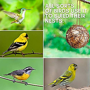 YYK Set of 3 Globe Hummingbird Nesters - Bird Nesting Material Holder – Nest Balls for Wild Birds Wrens Finches - Refillable Outdoor Bird Nesting Station to Build a Nest