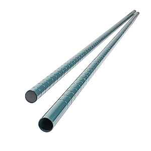 Restaurantware - SHELVING POSTS ONLY: RW Base 74 Inch Mobile Shelving Posts, 4 NSF Certified Epoxy Shelving Poles - Shelves And Casters Sold Separately, No Corrosion, Green Steel Wire Shelving Poles